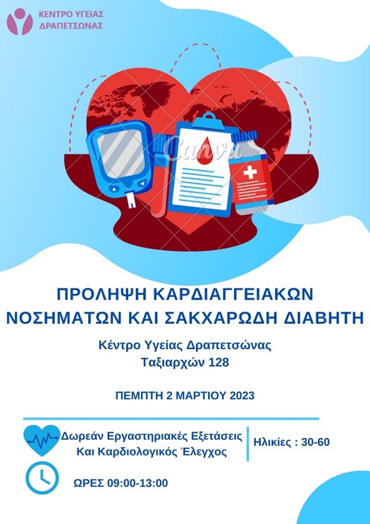 Δράση πρόληψης Καρδιαγγειακών Παθήσεων και Σακχαρώδη Διαβήτη στο Κέντρο ...