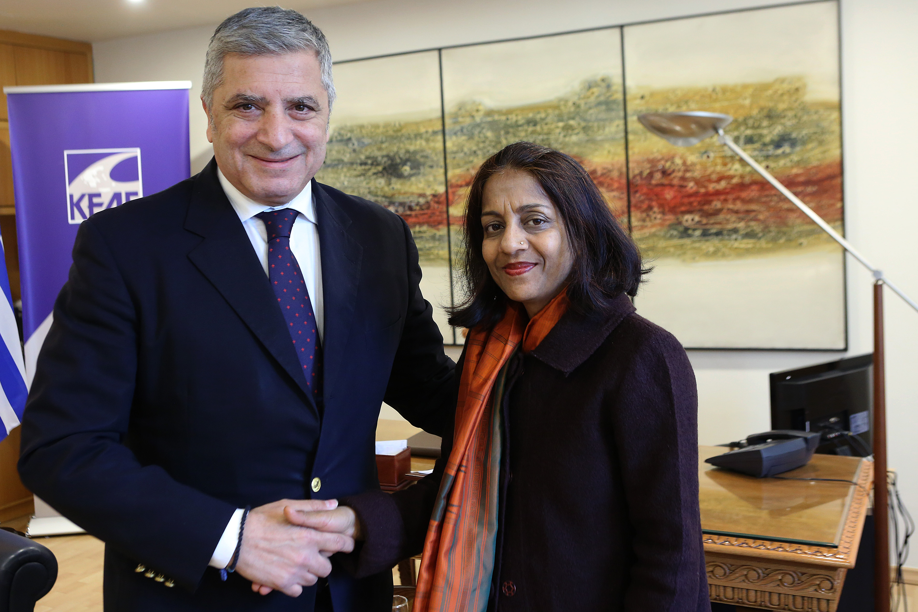 Συνάντηση του Γ. Πατούλη με την πρέσβειρα της Ινδίας Shamma Jain - ΚΕΔΕ