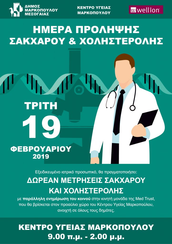 Δωρεάν μετρήσεις σακχάρου και χοληστερόλης στο δήμο Μαρκοπούλου - ΚΕΔΕ
